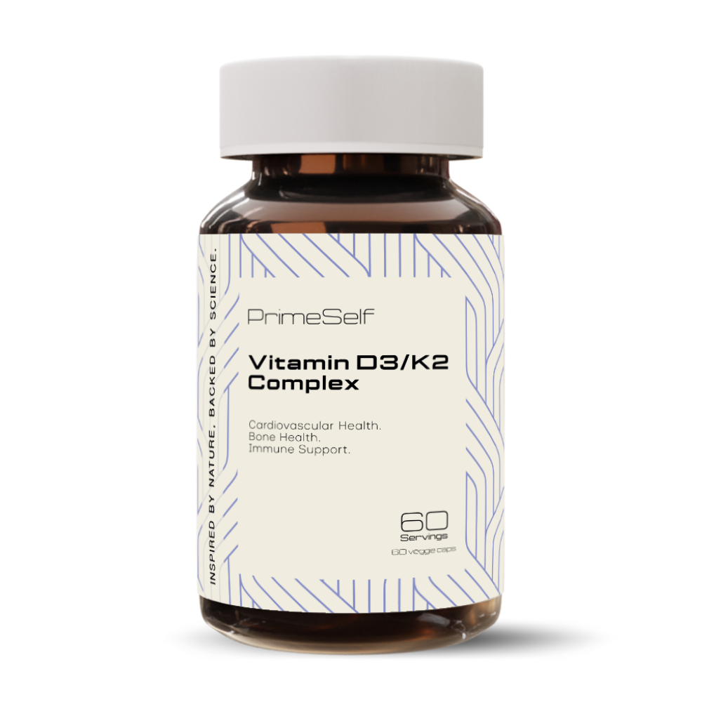 PrimeSelf Vitamin D3/K2 Complex | Bone Health | Calcium Optimisation