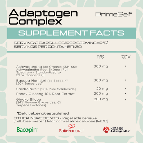 Adaptogen Complex 60 Caps | Stress & Energy Support – PrimeSelf