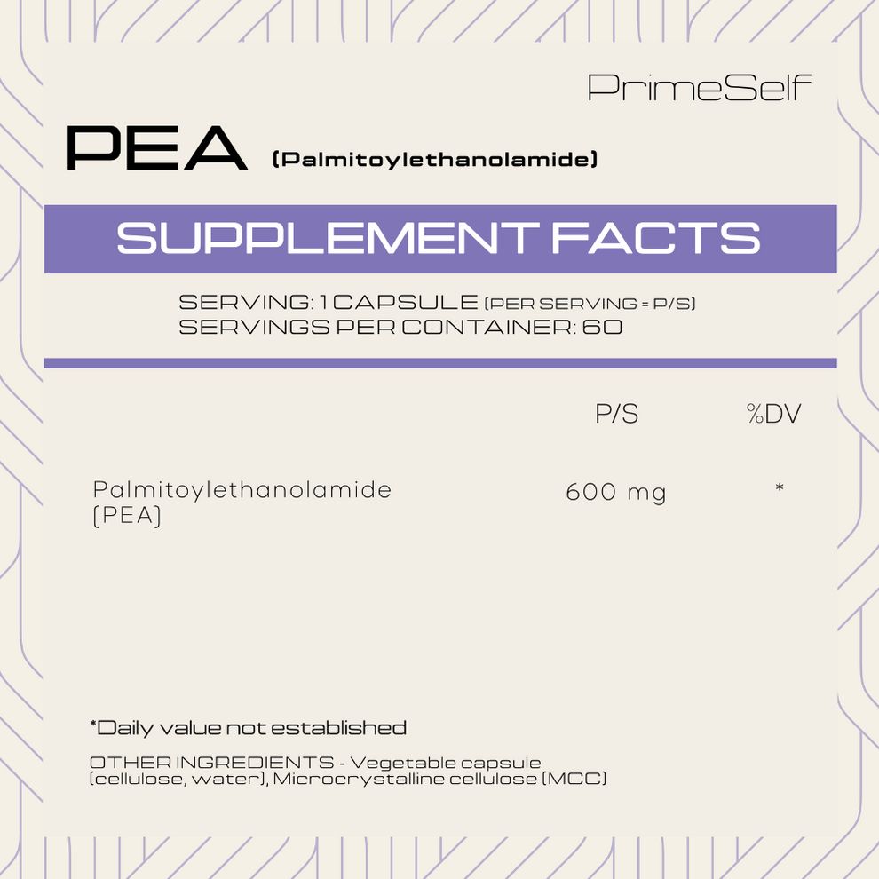 PEA 60 Caps | Inflammation & Nerve Comfort – PrimeSelf