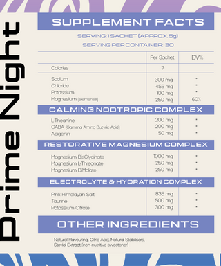 Prime Night | Electrolytes, Magnesium & Nootropics | Sleep Supplement ...