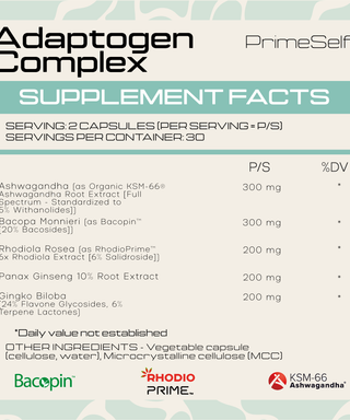 PrimeSelf Adaptogen Complex | Adaptogen | Stress Support Supplement