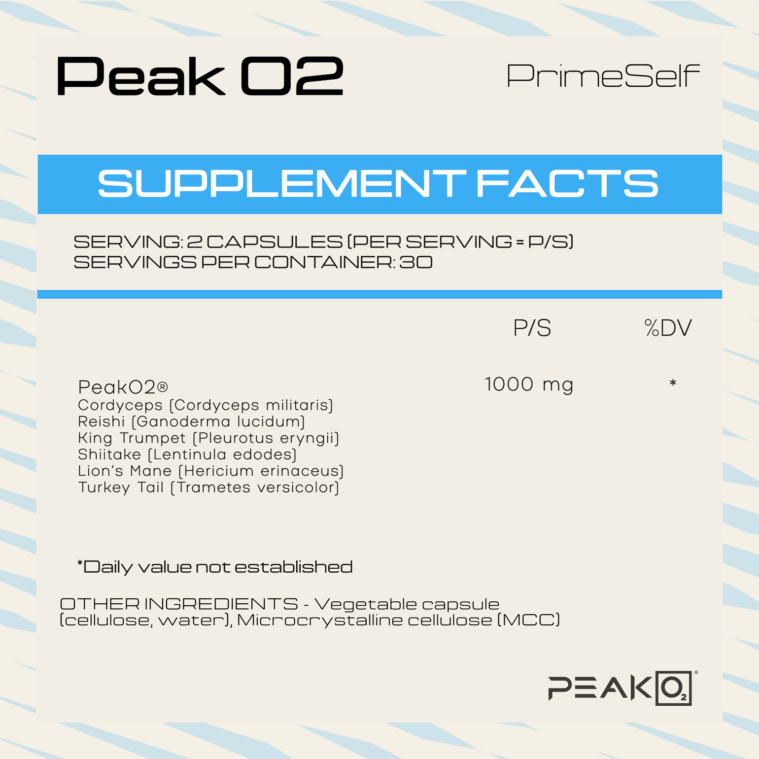 PrimeSelf PeakO2® | Adaptogen | Performance & Endurance Supplement